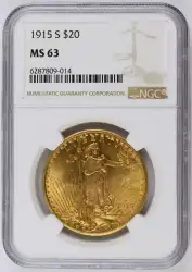 Collectors Corner - 1915-S $20 MS63 NGC - #67518377