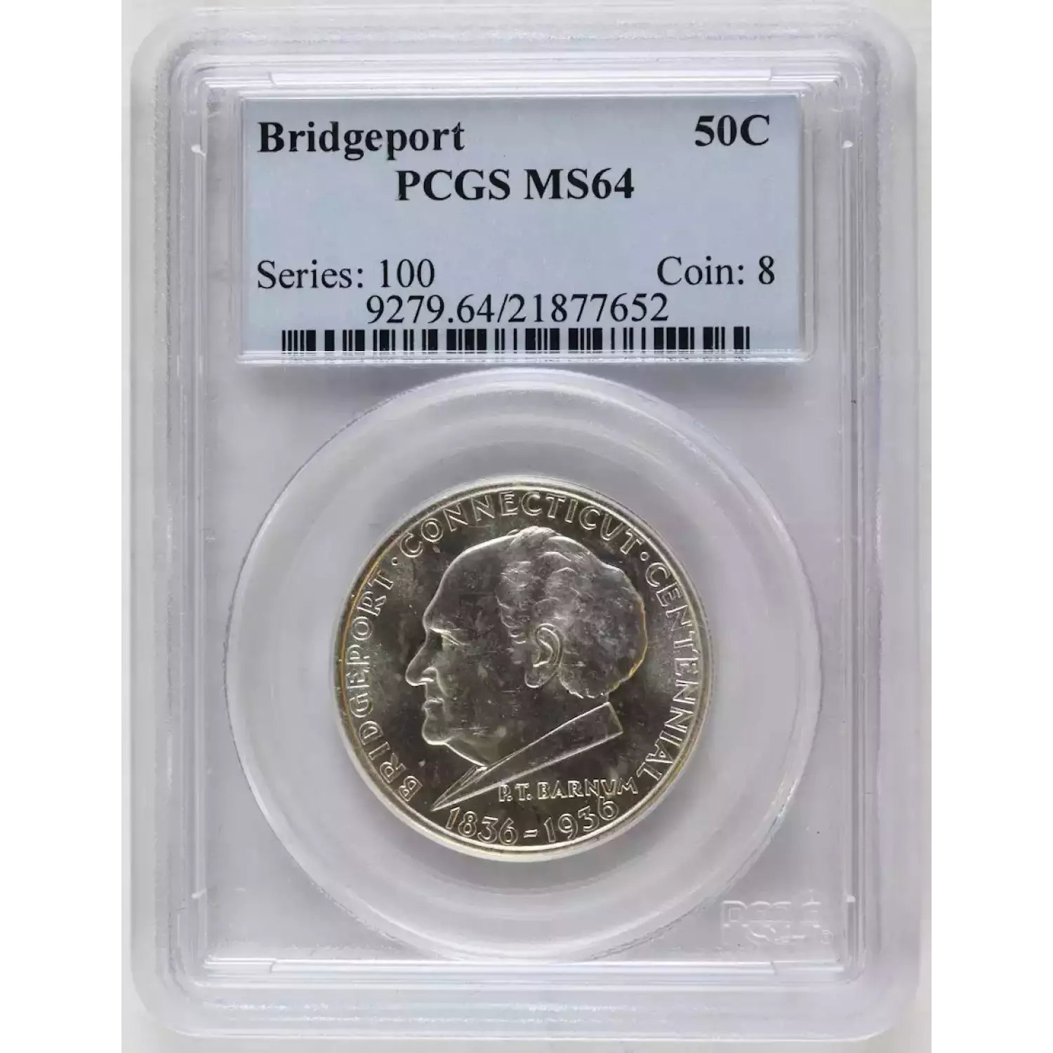1936 Classic Commemorative Bridgeport, Connecticut, Centennial PCGS MS ...