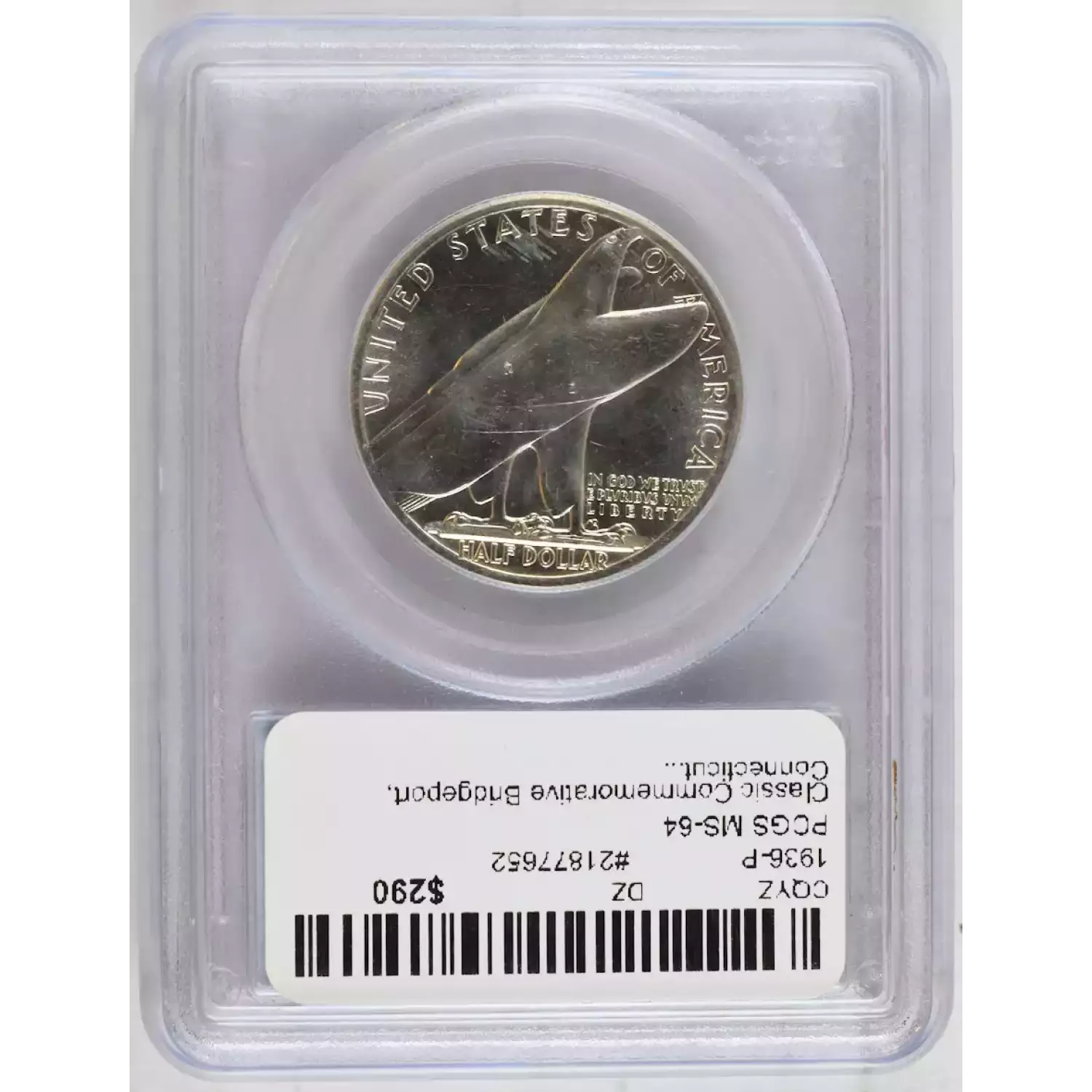 1936 Classic Commemorative Bridgeport, Connecticut, Centennial PCGS MS ...