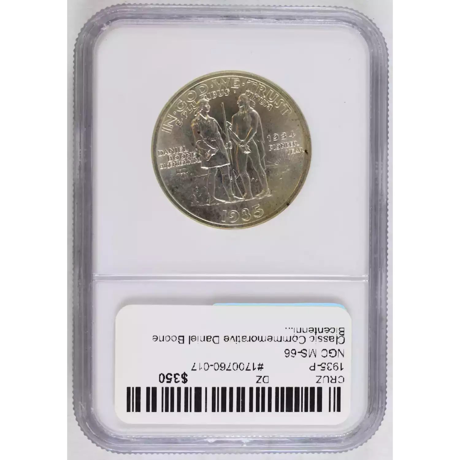 1935 Classic Commemorative Daniel Boone Bicentennial NGC MS-66 /1934 ...